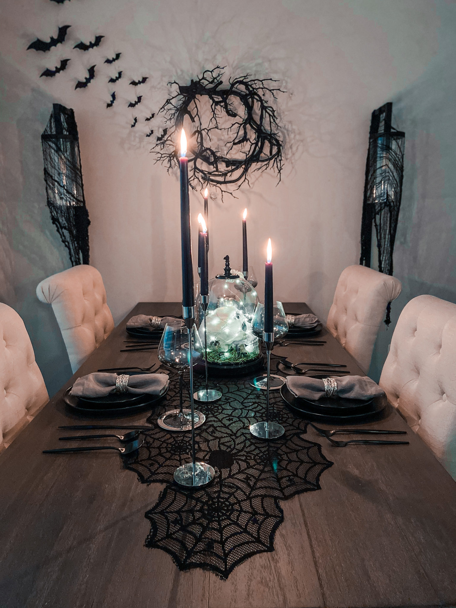 Elegantly Eerie Halloween Dining Table - IsabelxMarie